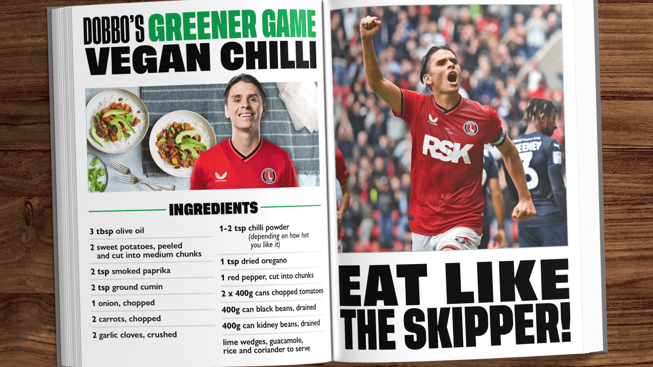 George Dobson's vegan chilli recipe | Charlton Athletic Football Club